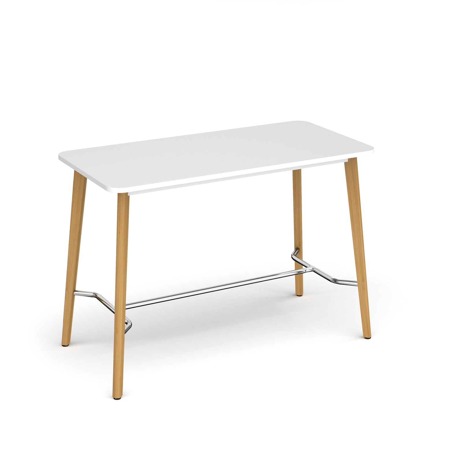 Saxon rectangular poseur worktable with 4 oak legs 1800mm x 800mm - Wh