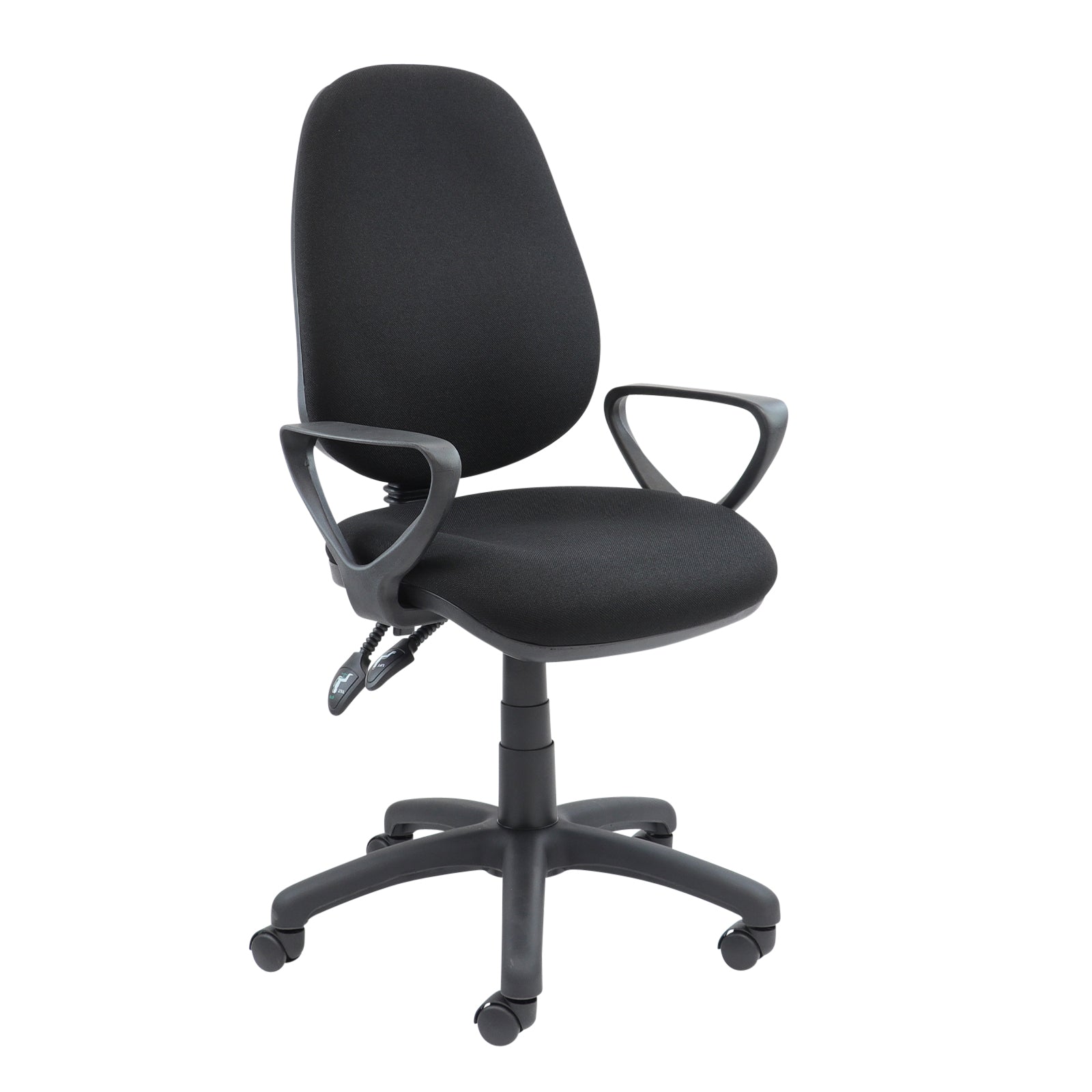 Vantage 100 2 lever PCB operators chair with fixed arms
