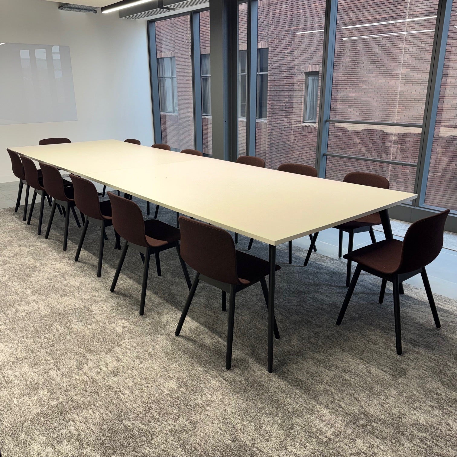 Used HAY Branded Large Meeting Table Set with 14 Chairs