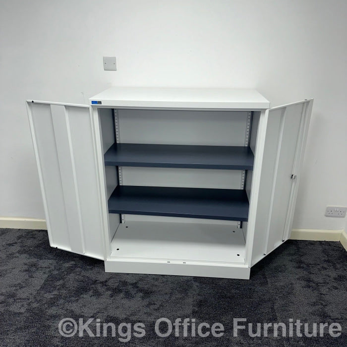 Used Silverline Steel White Cupboard - Kings Office Furniture