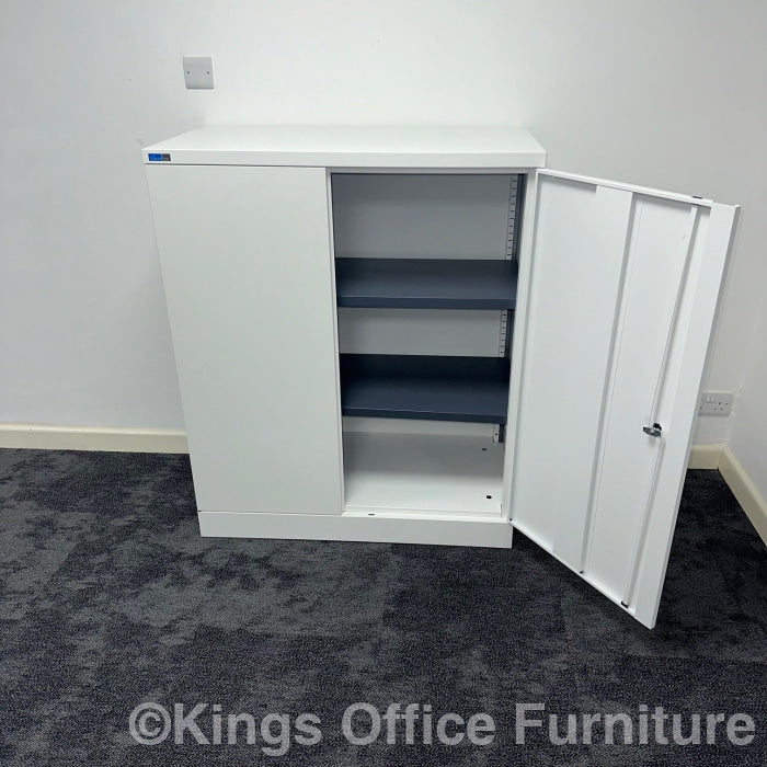 Used Silverline Steel White Cupboard - Kings Office Furniture