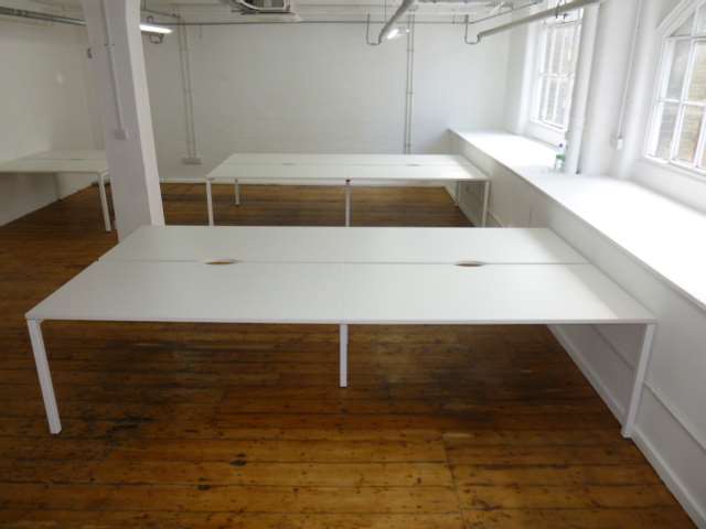 White Bench Desks 1200 x 800 - Kings Office Furniture