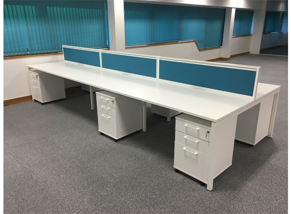 White Bench Desks - Kings Office Furniture