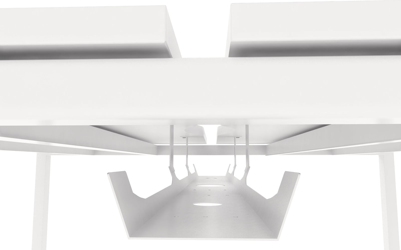 White Cable Tray for the Bench desks 1000mm NB